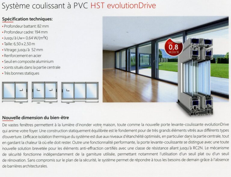 BAIE COULISSANTE SCHÜCO HST EVO Uw = 0,8 W/(m2K) - FENETRE PREMIUM